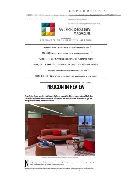 NEOCON CHICAGO - JUNE 2014 - AN ILLUSTRATED REVIEW - JSA Consultancy