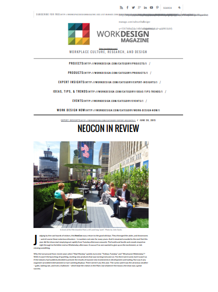 NEOCON CHICAGO - JUNE 2015 - AN ILLUSTRATED REVIEW - JSA Consultancy